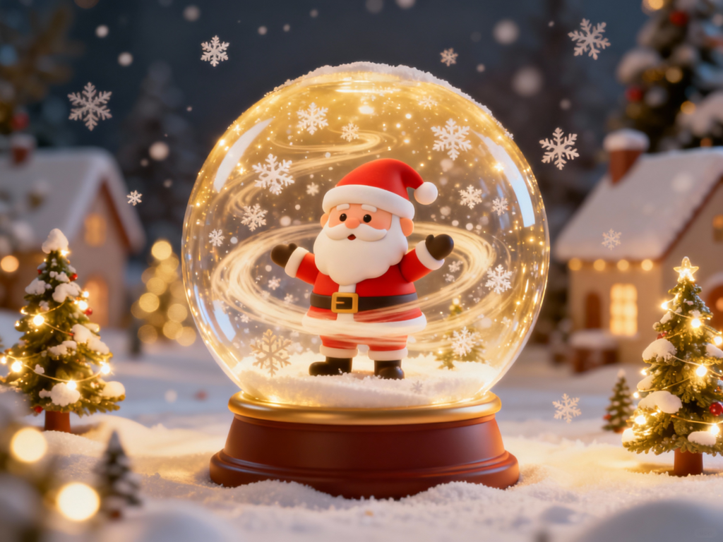 3D Santa Snow Globe PNG - Storm To Studio