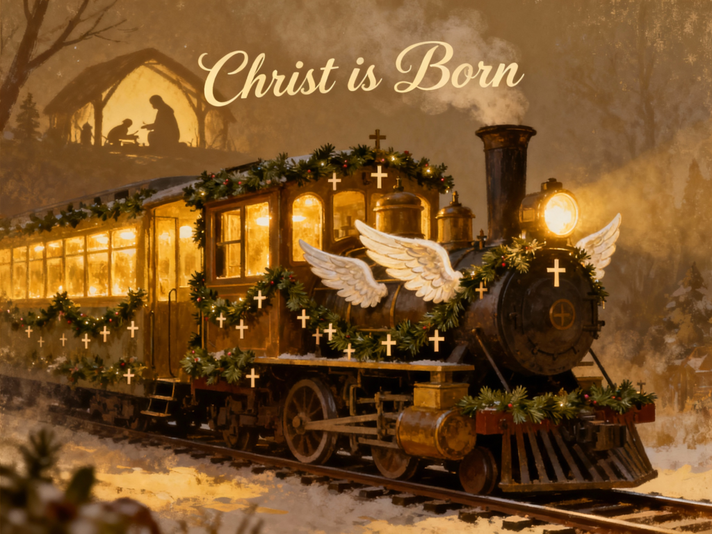Christ Is Born Christian Christmas Train PNG - Storm To Studio